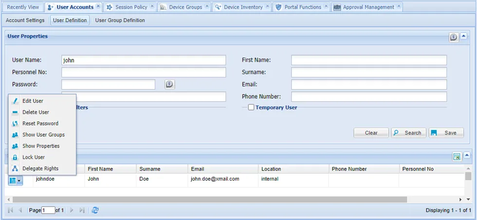 User Definition Option Menu Kron Pam Reference Guide 