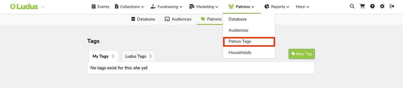 Patron Tag Manager (CRM) - Ludus Manual