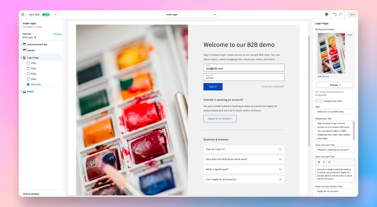 Shopify B2B Dawn Theme - Wholesale ready - SparkLayer Docs