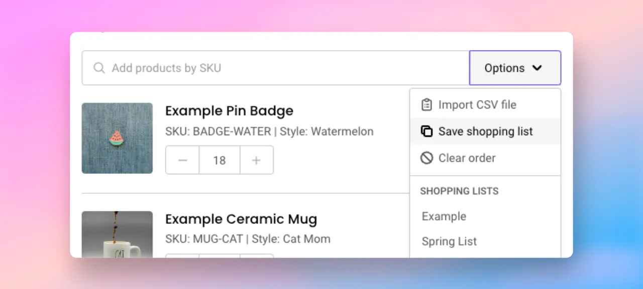 My Cart Interface - SparkLayer Docs