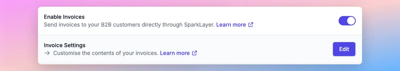 Invoices - SparkLayer Docs