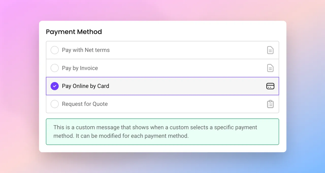 Payment Methods - SparkLayer Docs
