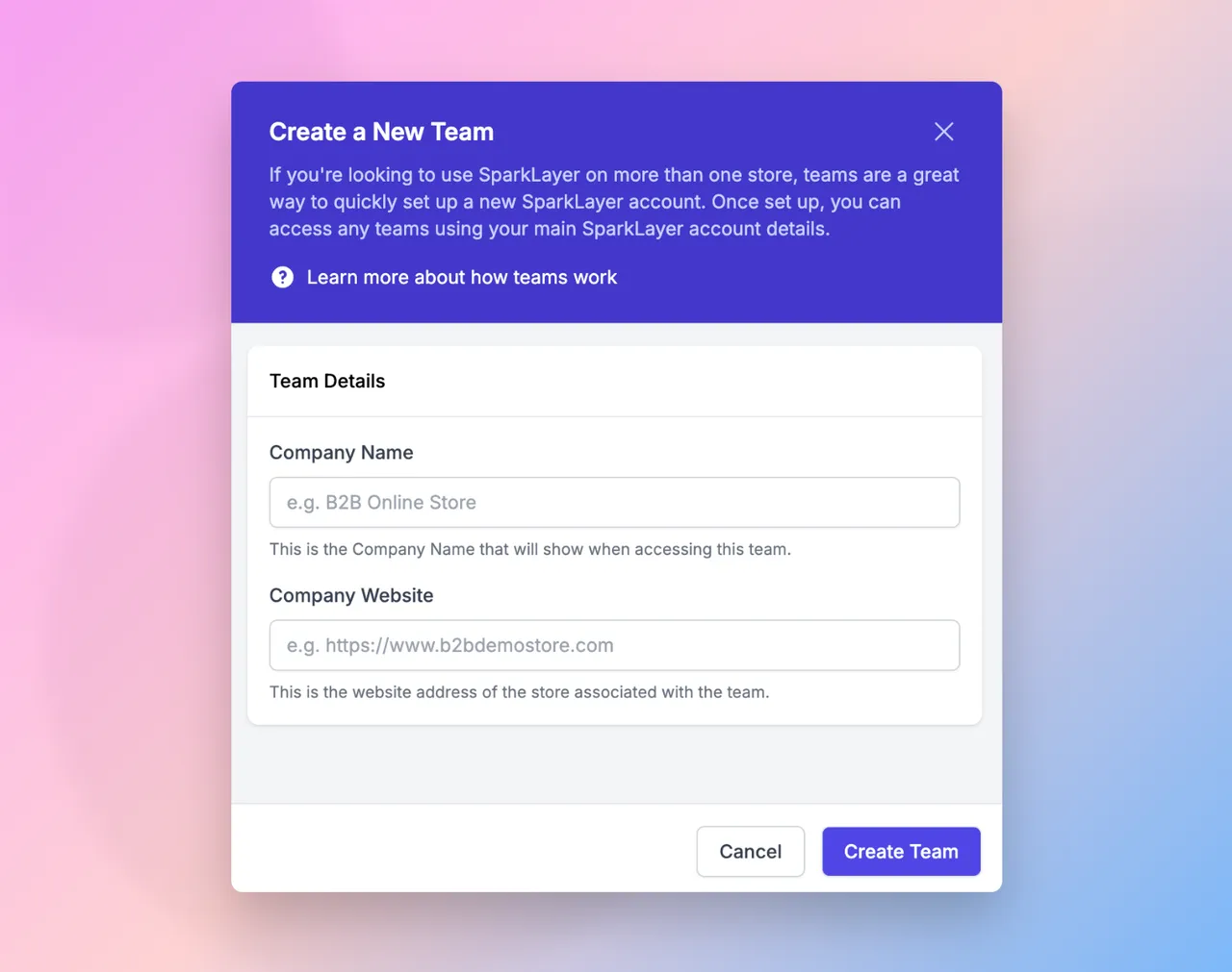 Account Settings - SparkLayer Docs