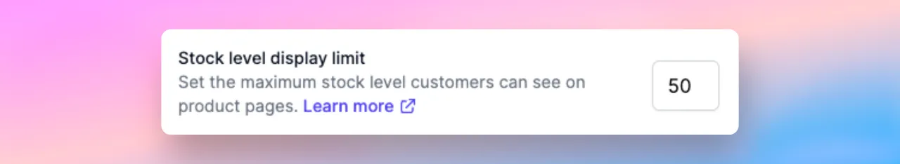Stock Display - SparkLayer Docs