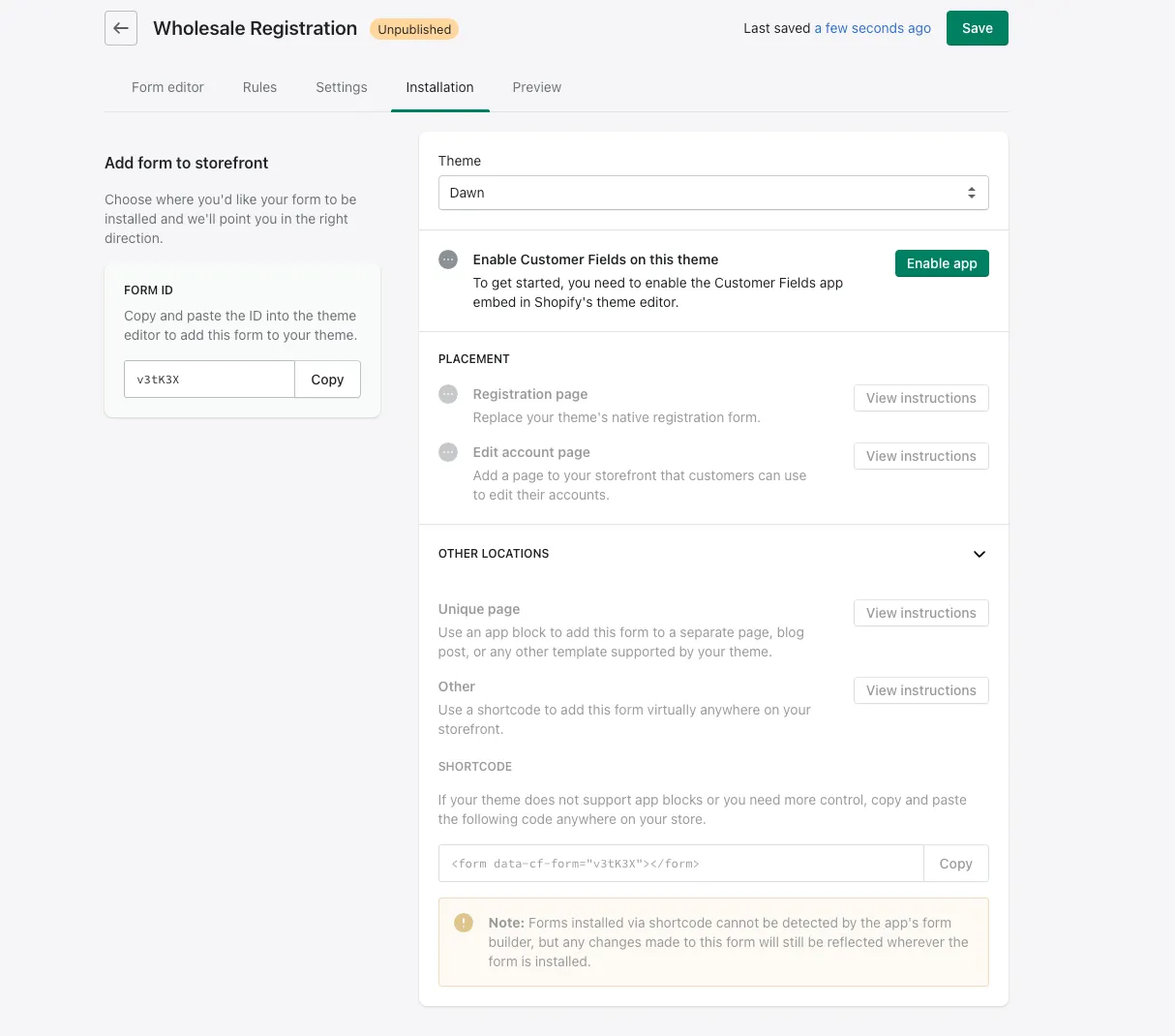Shopify Customer Fields - B2B Wholesale Registration Form - SparkLayer Docs