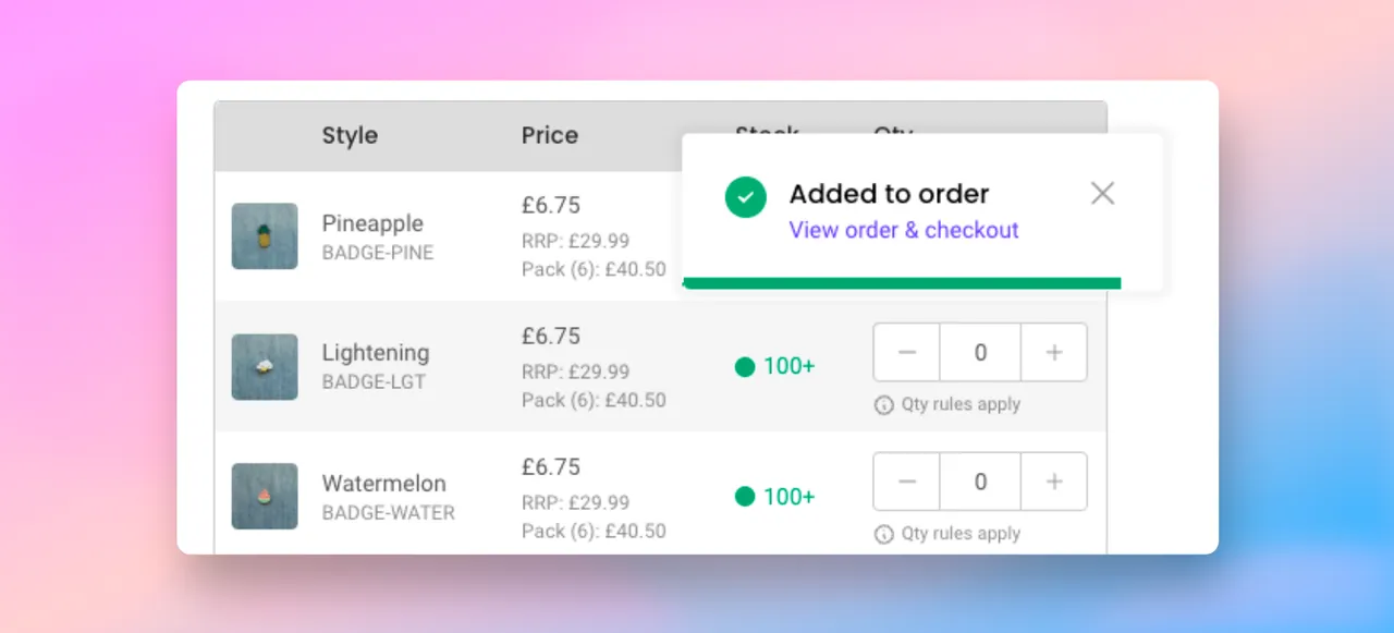 My Cart Interface - SparkLayer Docs