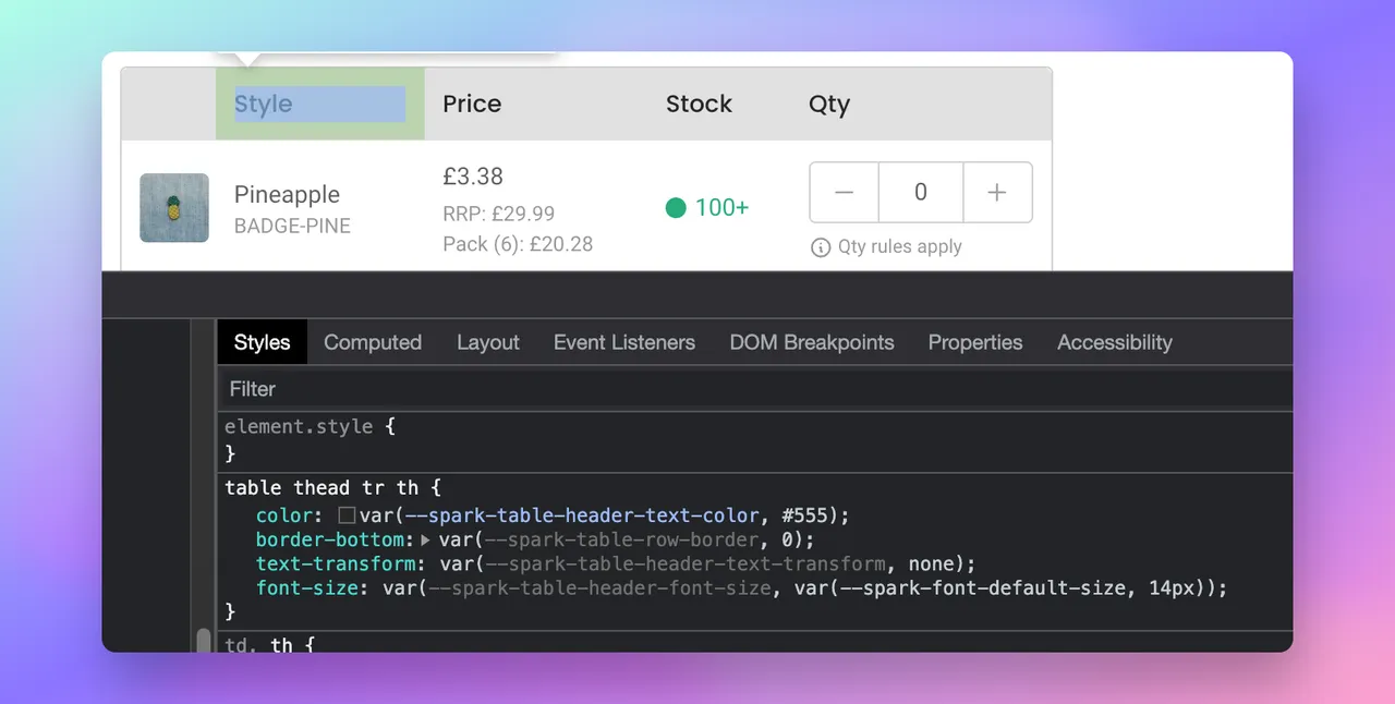 Customising the Design - SparkLayer Docs
