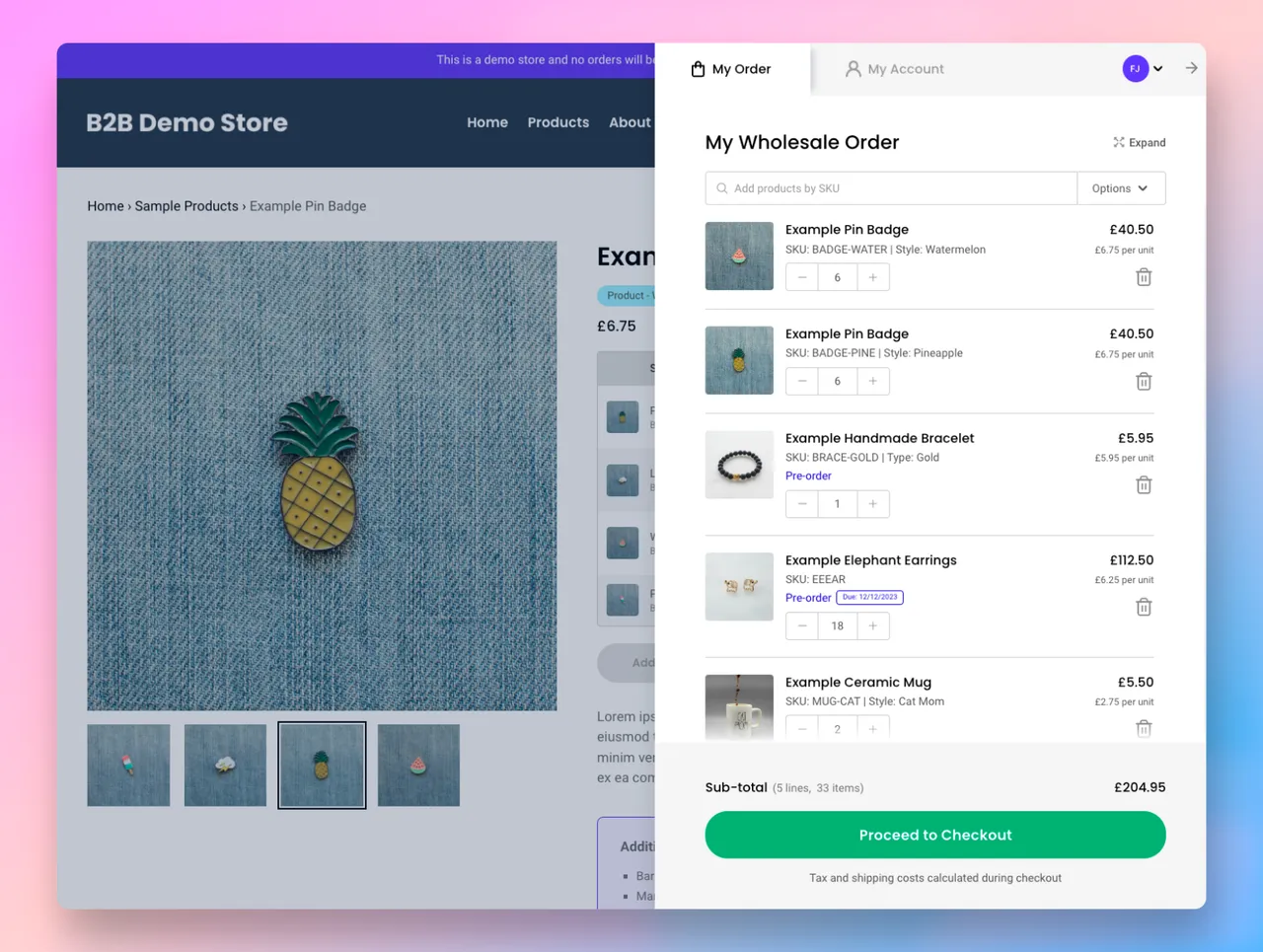 My Cart Interface - SparkLayer Docs