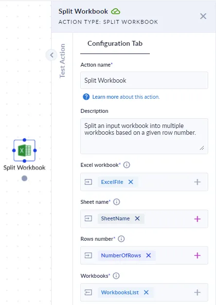 Split Workbook - Platform Actions