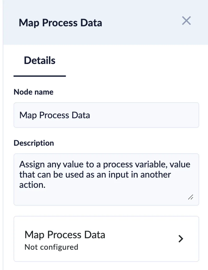 Map process data action - Platform Actions