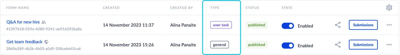 Create form - Automate your world
