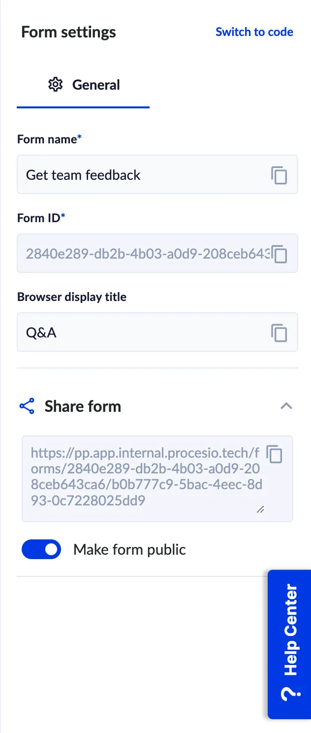 Create form - Automate your world