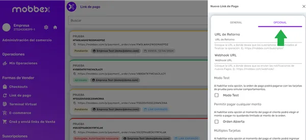 Avanzado - Mobbex KB