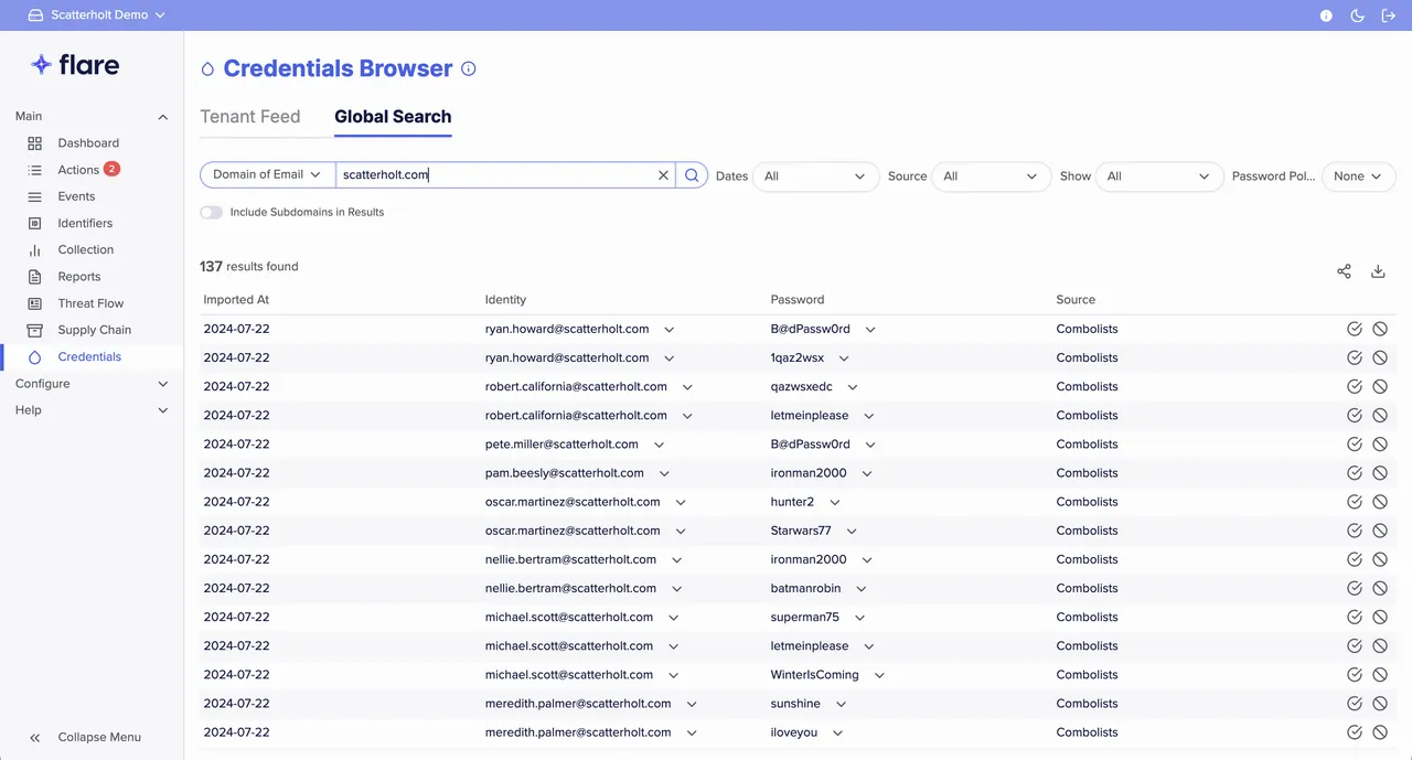 Credentials Browser - Flare