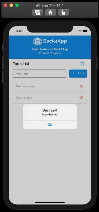 React Native CRUD tutorial - Back4app Backend
