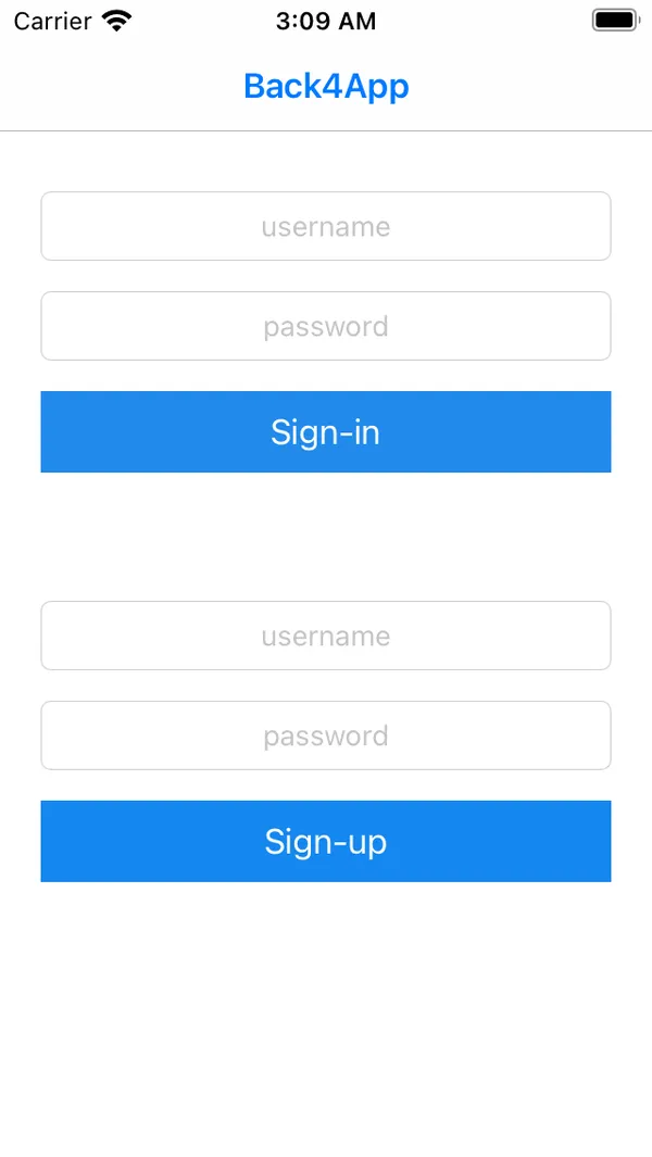 Login and User registration tutorial using Swift - Back4app Backend