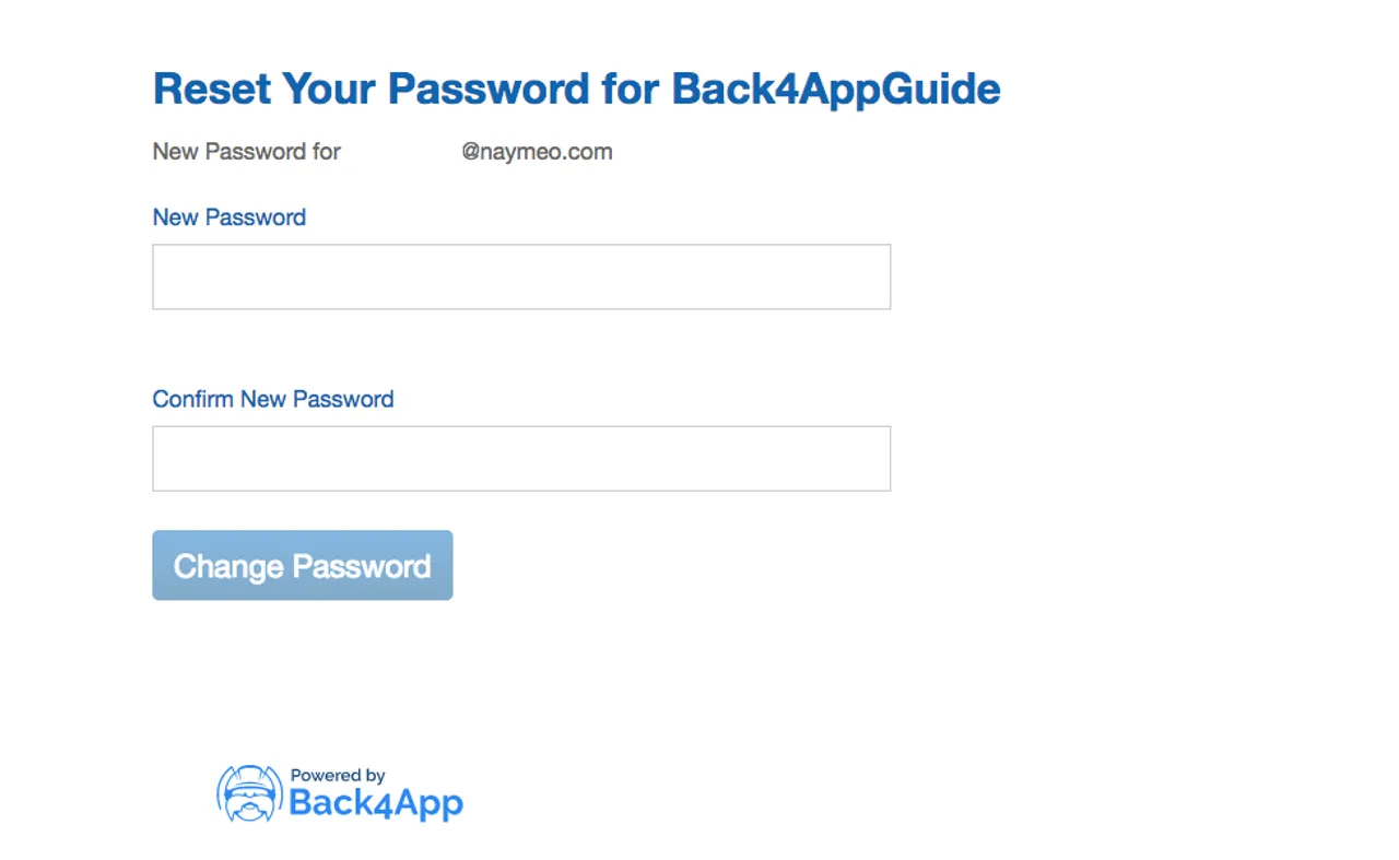 User Password Reset For React Back4app Backend