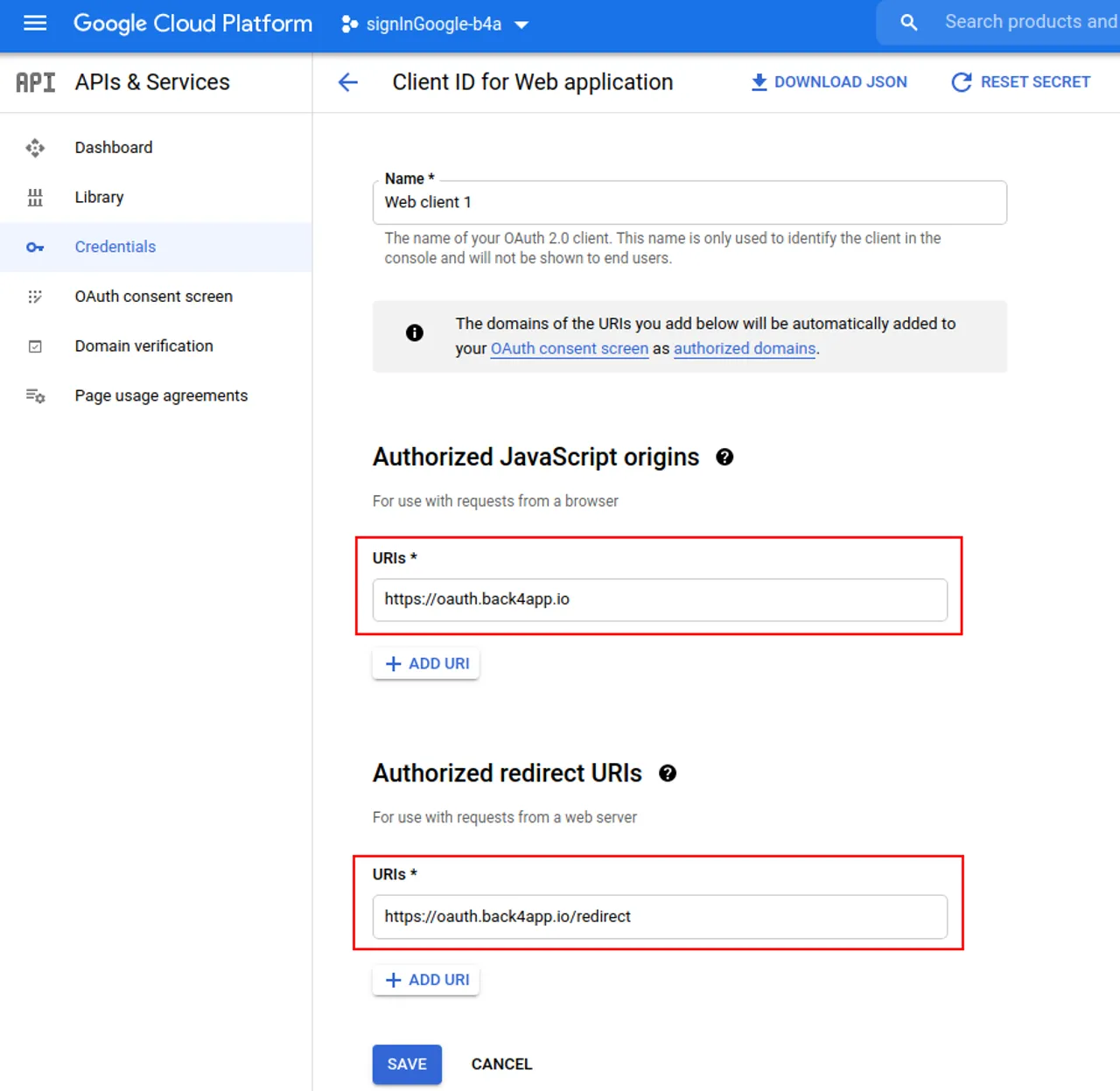 Sign In with Google Tutorial - Back4app Backend