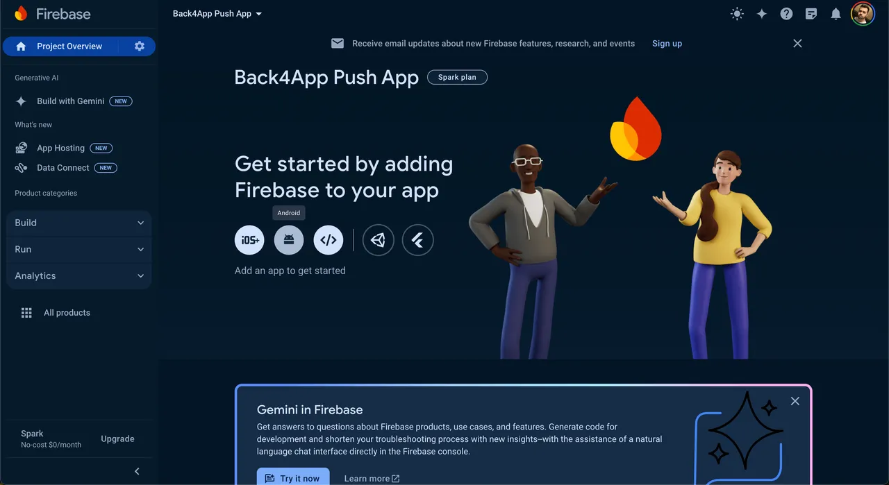 Parse Server push notifications setup - Back4app Backend