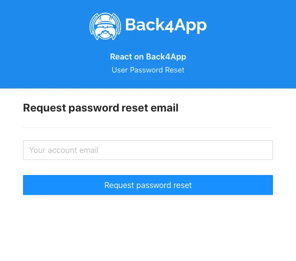 리액트에서 Parse 비밀번호 재설정 구현 방법 Back4app Backend