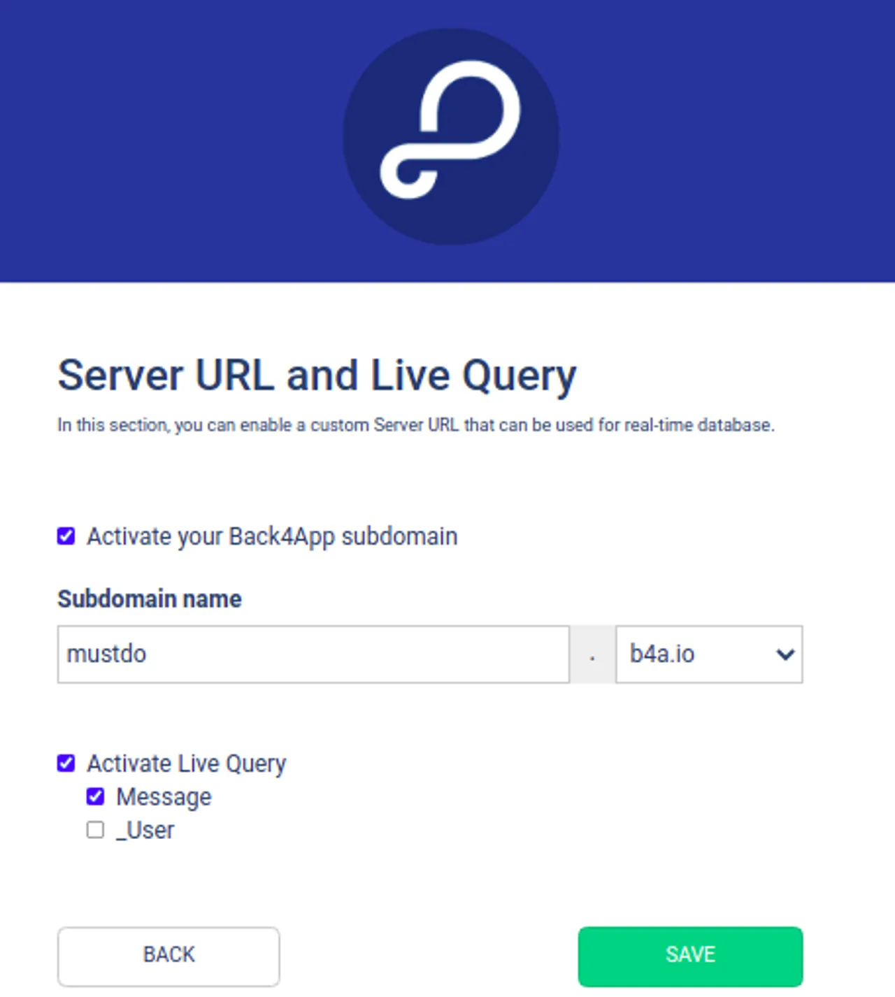 Real time application using Live Queries - Back4app Backend