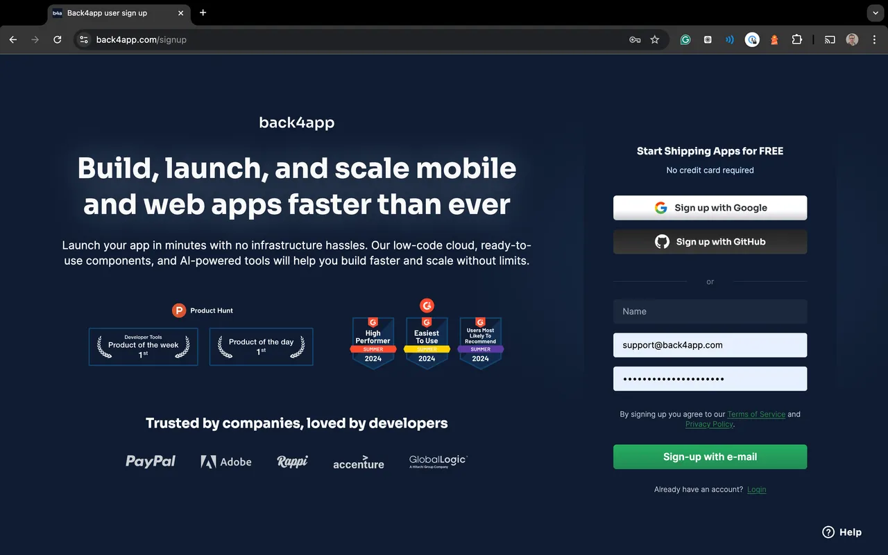 Create your first App at Back4App - Back4app Backend