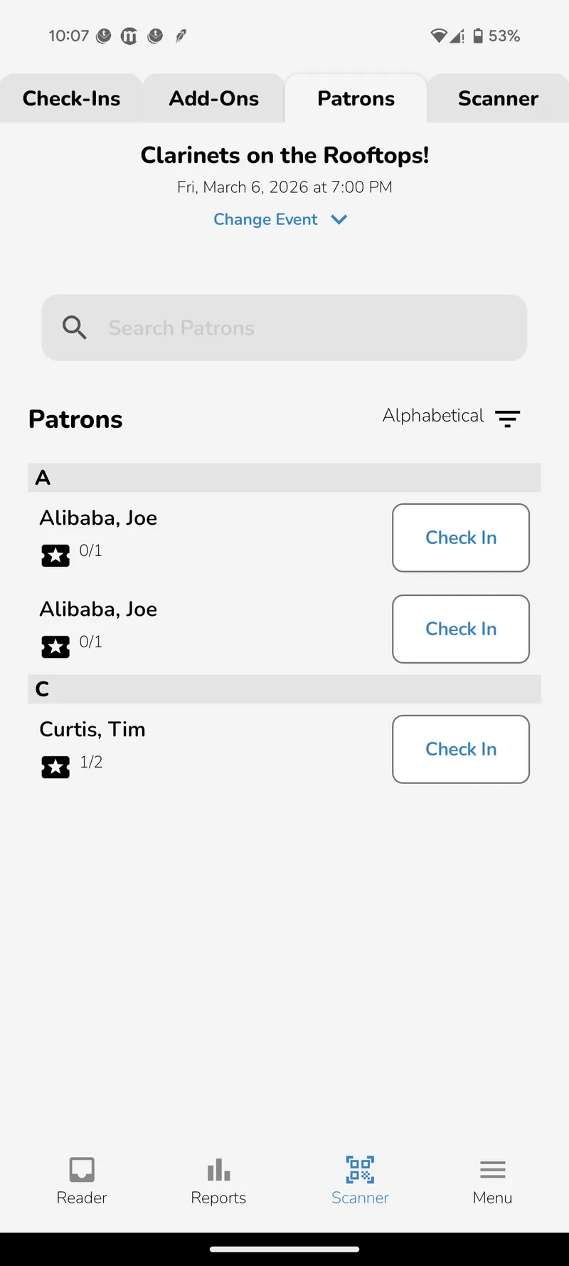 Check-In/Scan Tickets for an Event - Ludus Manual