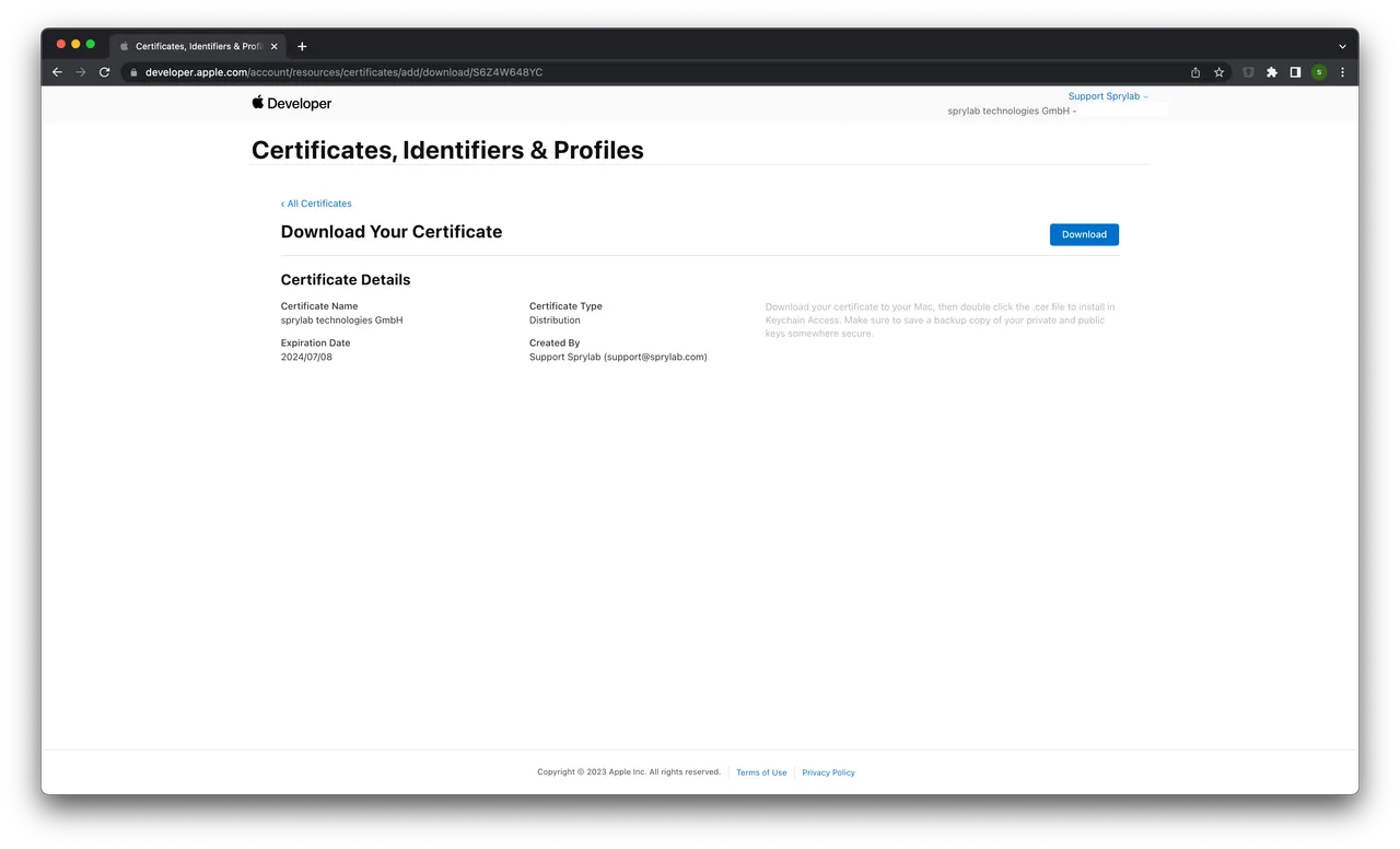Create an iOS Distribution Certificate (P12) - Purple Experience