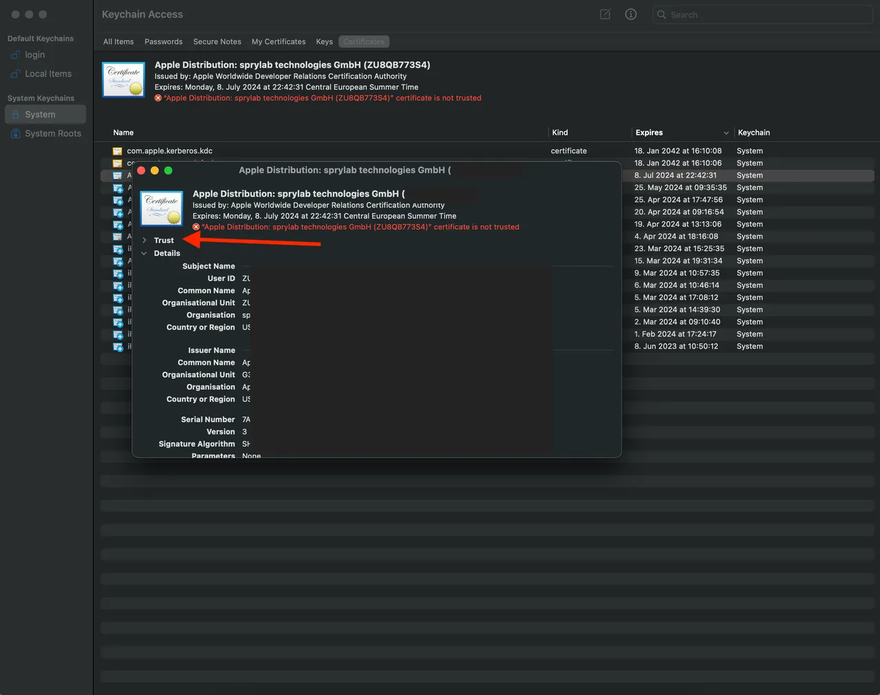Create an iOS Distribution Certificate (P12) - Purple Experience