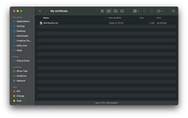 Create an iOS Distribution Certificate (P12) - Purple Experience