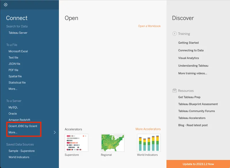 Tableau Integration - Ocient Documentation